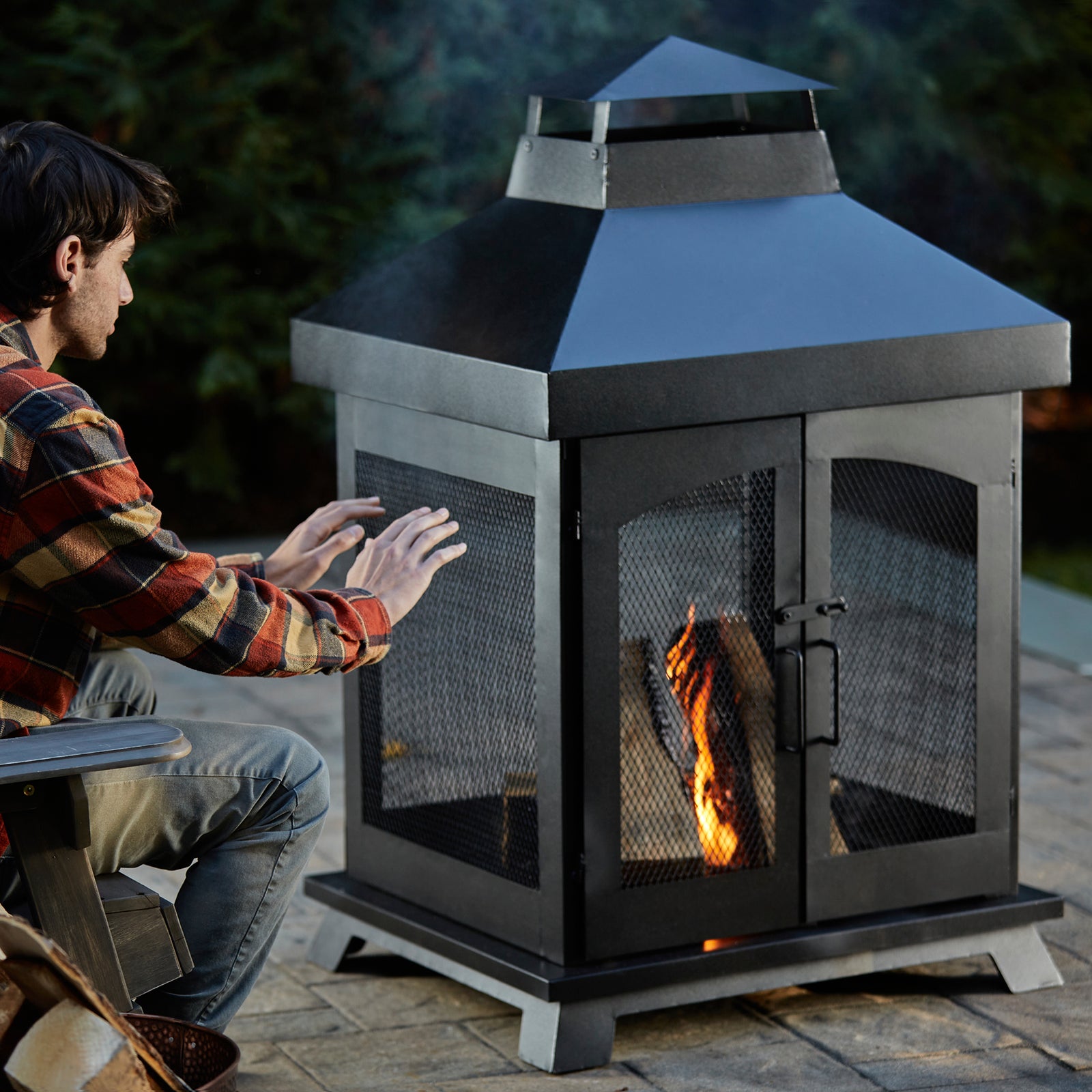 45-Inch Wood Burning Steel Outdoor Fire House | Endless Summer