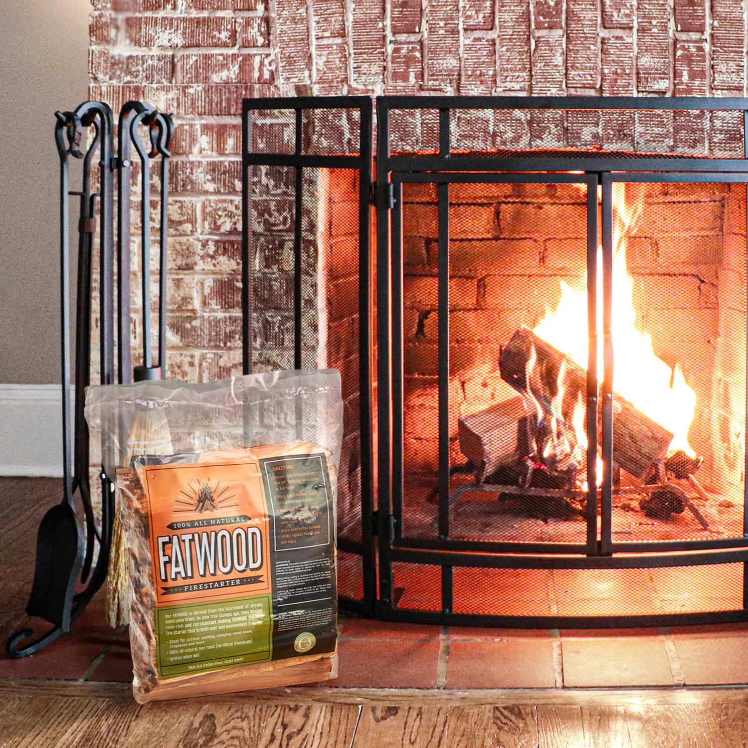 4 Pack (16 pounds) Natural Organic Fatwood Firestarter