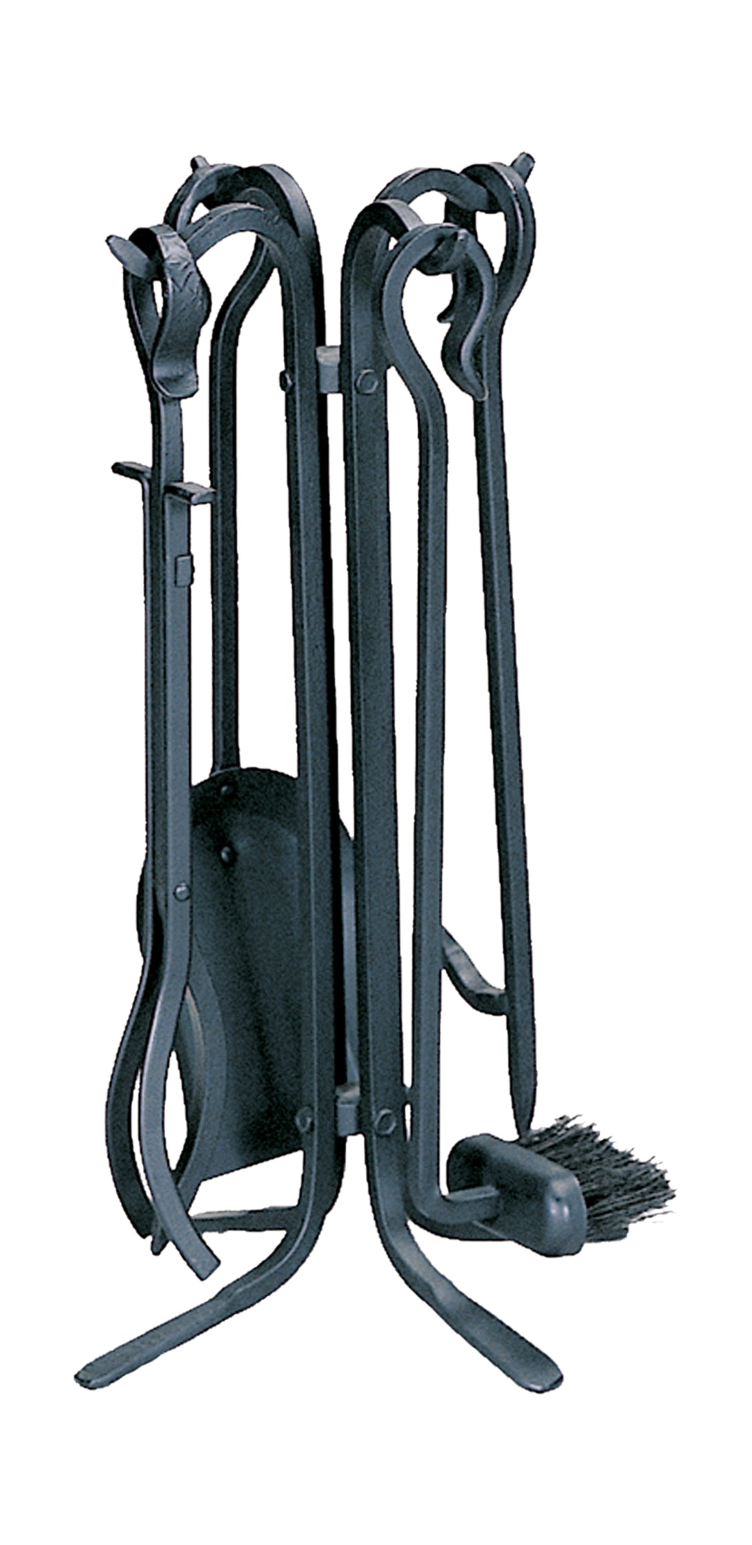 5-Piece Black Rustic Mini Fireplace Tools Set with Crook Handles | Uni
